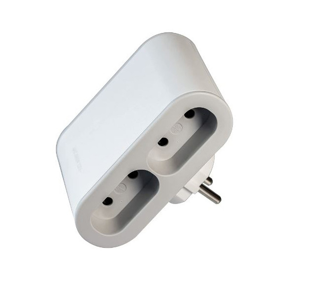 Extra plochá rozbočka se 4 bočními zásuvkami 230V bez uzemnění (4 x 2P ...