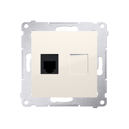 Zásuvka telefonní RJ12, 1 násobná (přístroj s krytem), Simon 54, barva ...